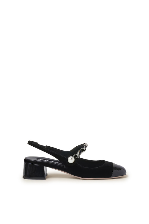 Туфли из кожи и бархата Miu Miu на BABOCHKA.RU, арт. 5I045EF0353AHY F0002, цвет Черный, цена 102900